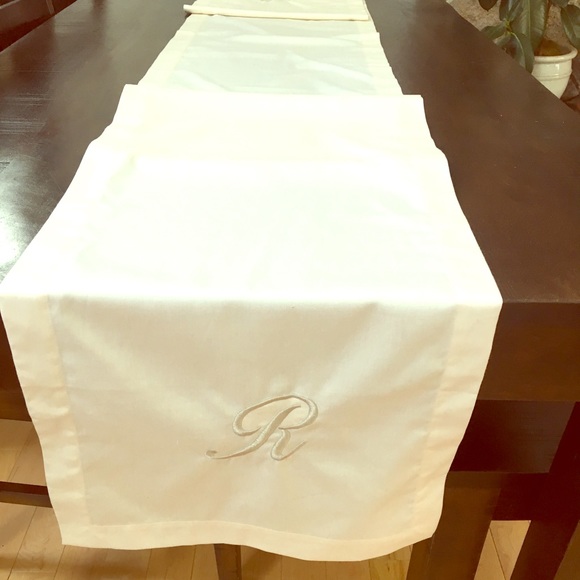 Pottery Barn | Dining | Pottery Barn Monogrammed R Table Runner | Poshmark
